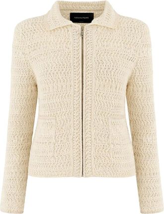Fabiana Filippi Femme, Pulls, Blanc, Taille: 40 FR Veste Tricot L&eacute;g&egrave;re