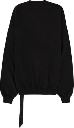 Rick Owens Oversized Crewneck Cotton Sweatshirt - Black