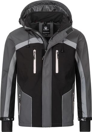 Rock Creek Herren Softshell Jacke Outdoor Jacke Windbreaker &Uuml;bergangsjacke Anorak Kapuze Regenjacke Winterjacke Herrenjacke Jacket H-311 Dunkelgrau 5XL