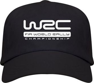 Generico Casquette WRC Logo Homme Noir 5 Panneaux 100 Coton 340 g/m², Noir, taille unique