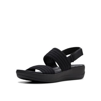 Clarks Womens Arla Stroll Flat Sandal, Schwarz, 37.5 EU