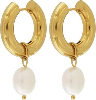 Dansk Copenhagen 18K Vergoldete Perlen Hoop Ohrringe - - Accessories - Damen - Gelb - ONE SIZE