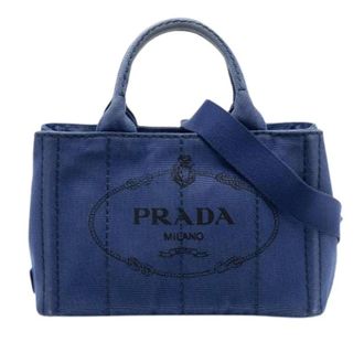 Prada Pre-owned Canvas Satchel - Femme - Pre-owned - Bleu - Taille: ONE Size