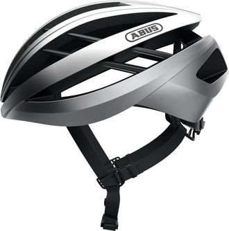 ABUS Rennradhelm Aventor - Fahrradhelm für professionellen Radsport - gute Ventilationseigenschaften - für Damen und Herren - Silber, Größe S