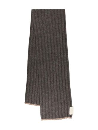 Brunello Cucinelli écharpe en cachemire à design côtelé - Gris