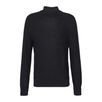 HUGO BOSS Homme, Pulls, Noir, Taille: M Pull Col Roul&eacute; en M&eacute;lange de Laine avec Logo
