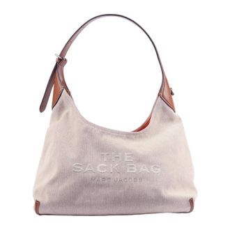 Marc Jacobs Femme, Sacs, Blanc, Taille: ONE Size Sac &agrave; bandouli&egrave;re en toile &agrave; garniture de cuir et ceinture