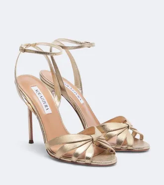 Aquazzura Sandales Soulmate en cuir m&eacute;tallis&eacute;