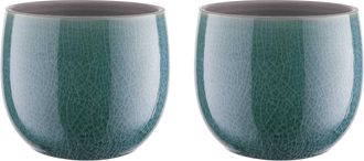 Butlers (2 Stück Blumentopf Ø 14cm Steingut -TERRANO- Pflanzentopf für innen und außen | Übertopf zur Dekoration von Balkon, Küche, Fensterbank, Pflanzregal, 