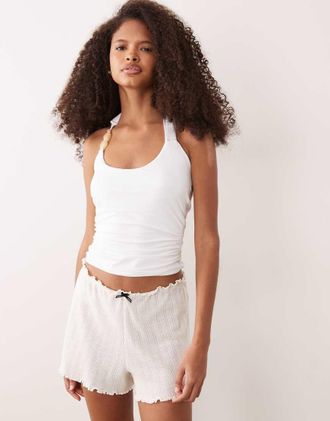 HUGO BOSS HUGO Red - Pointelle-Shorts in Wei&szlig;