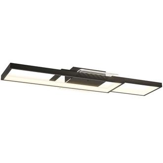 HOMCOM Plafonnier LED rectangle 43W, luminaire plafonnier 3000-6000K, 4600LM, moderne lampe de plafond, intensit&eacute; variable, t&eacute;l&eacute;commande ou interrupteur mura