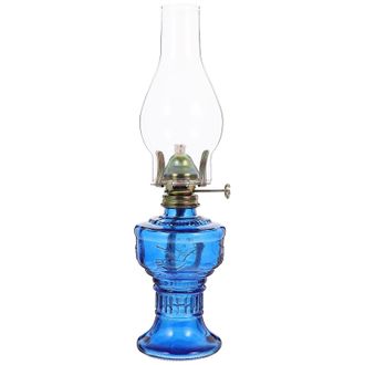 Angoily Vintage Petroleumlampe aus Glas, dekorative Tisch-&Ouml;llampe in Dunkelblau, Retro Lampe f&uuml;r Wohnraum- und Festdekoration