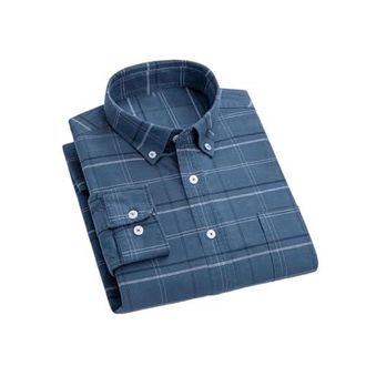Generic Chemise d&eacute;contract&eacute;e &agrave; manches longues pour homme Oxford ray&eacute; &agrave; carreaux coupe ajust&eacute;e chemise formelle bureau, 818, XXL