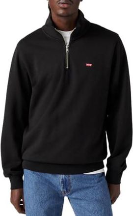 Levi's Sweat-Shirt &agrave; Fermeture &eacute;clair 1/4 HM pour Homme, Noir min&eacute;ral., XL