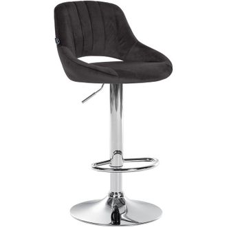 Clp Barhocker Milet Samt schwarz chrom