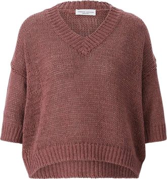 Roberto Collina Femme, Pulls, Rouge, Taille: 40 FR Tricots &agrave; col en V