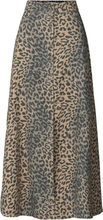 Rabens Saloner Femme, Jupes, Brun, Taille: 40 FR Jupe Taille Haute Imprim&eacute; L&eacute;opard