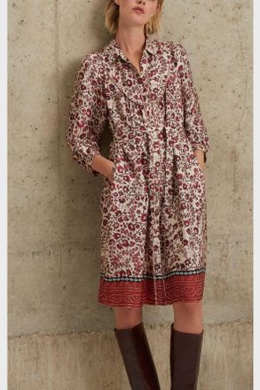 Gerard Darel Robe fluide imprim&eacute;e - JAEL - Ecru