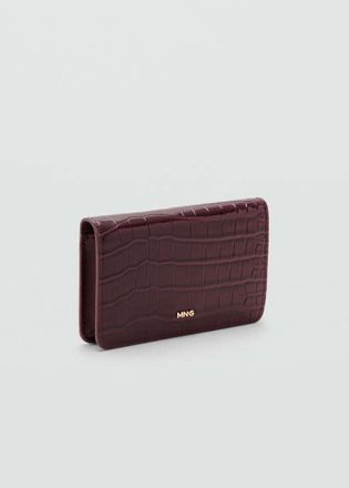 Mango Kleine gl&auml;nzende Krokodil-Leder-Geldb&ouml;rse bordeaux - Damen - Einheitsgr&ouml;&szlig;e - MANGO