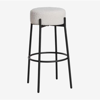 Sklum Sklum - Tabouret haut rembourr&eacute; Anisa 75 cm Noir