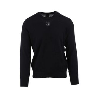 A|X Armani Exchange Homme, Pulls, Noir, Taille: S Pull ras du cou avec logo brod&eacute;