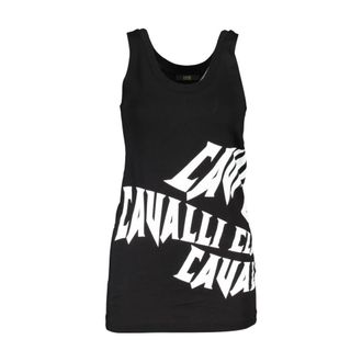 Cavalli Schwarzes Baumwoll Damen Tank Top - - Tops - Damen - Schwarzk - XS