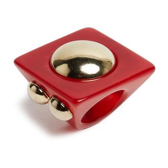 La DoubleJ Hathor Square Ring - - Accessories - Damen - Rot - ONE SIZE