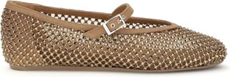Le Silla Womens Ballerina Flats Gilda Mesh Brown Nylon Shoes