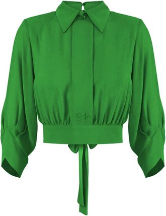 Elisabetta Franchi Femme, Blouses et Chemises, Vert, Taille: 44 FR Camicia