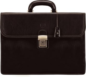 Maxwell Scott Herren Luxus Leder Aktentasche - Klassische Business Laptop Tasche für 15-16 - 3 Fächer - Handgefertigt aus italienischen Vollnarbenhäuten - The Paolo
