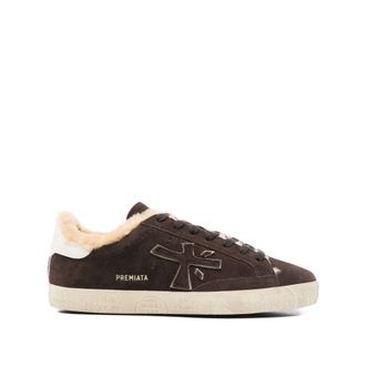 Premiata Braune Woll-Sneakers Schn&uuml;rung Gummisohle - - Shoes - Damen - Braun - 37 EU