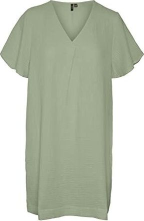 Vero Moda VMNATALI NIA SS Short Dress WVN Robe, Reseda, S aux Femmes