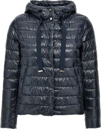 Herno Femme, Vestes, Bleu, Taille: 38 FR Veste &agrave; Capuche Ultral&eacute;g&egrave;re Bleue avec Poches