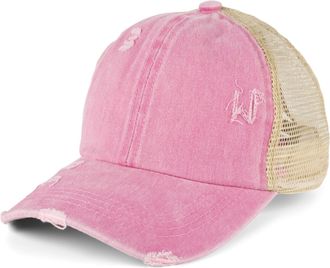 styleBREAKER Cap Ponytail Baseball Cap Used Look mit Mesh Einsatz
