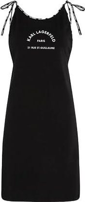 Karl Lagerfeld Robe Courte de Plage avec Logo, Noir, XL Femme