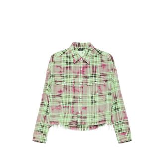 R13 Plaid Frayed Shirt