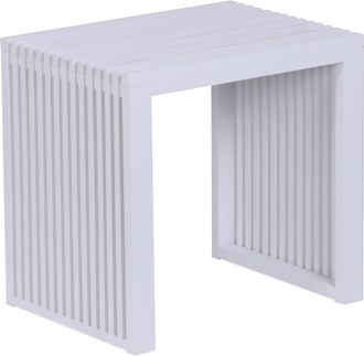 Relaxdays Sitzbank, Bambus, Moderne K&uuml;chenbank, Umkleidebank Flur, Bad & Schlafzimmer, HBT: 43x45x33 cm, Schuhbank, wei&szlig;