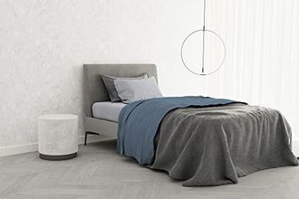 Italian Bed Linen Bettwäsche-Set Trend Chic, 100% Baumwolle, für Einzelbett, hellblau
