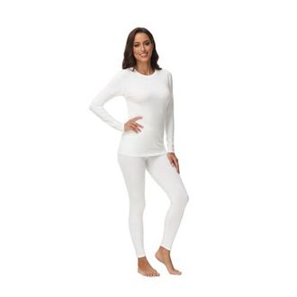 Generic Ensemble de d&eacute;tente doux, v&ecirc;tements de nuit doux &agrave; manches longues et pantalon, ensemble de d&eacute;tente, blanc, XXL