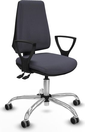 Piqueras y Crespo Elche B&uuml;rostuhl mit festen Armlehnen, ausgestattet mit Asincro und Schneidschaum, Rollen 65 mm, Parkett, Dunkelgrau