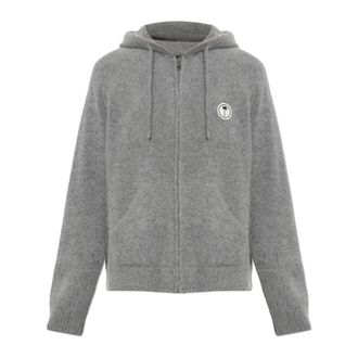 Palm Angels Kapuzen-Strickjacke aus Wolle - - Knitwear - Herren - Grau - XL