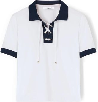 Motivi Femme, Tops, Blanc, Taille: 38 FR Polo avec Col Contrast&eacute;