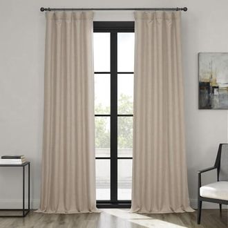 Half Price Drapes Verdunkelungsvorh&auml;nge aus Leinenimitat, 244 cm lang, luxuri&ouml;se Leinenvorh&auml;nge f&uuml;r Schlafzimmer und Wohnzimmer (1 Paneel), 127 x 244 cm, Strohbraun