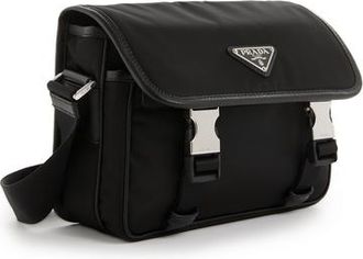 Prada Sac port&eacute; &eacute;paule en Re-Nylon et cuir Saffiano