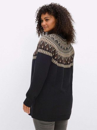 Sheego Strickpullover Langarm-Pullover Langarm Jacquard