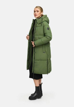 Marikoo Winterjacke Michikoo Extra langer Schnitt mit seitlichen Gehschlitzen