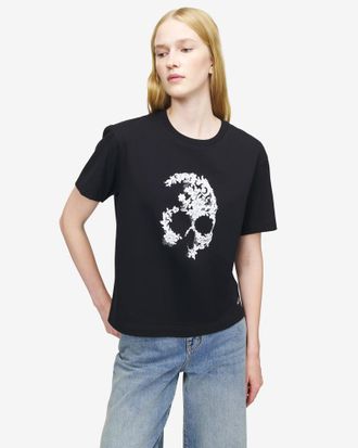 Alexander McQueen Spitzen-T-Shirt mit Skull - Item 858340QZAQP0901