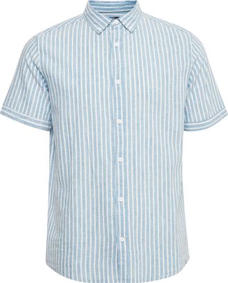 Indicode IDHank Herren Kurzarmhemd aus Leinenmix Herrenhemd Hemd, Größe:XL, Farbe:Moonlight (426)