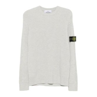 Stone Island Pull Col Rond C&ocirc;tel&eacute; - Homme - Pulls - Gris - Taille: XL