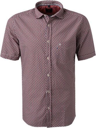 Olymp Herren Kurzarmhemd rot gemustert